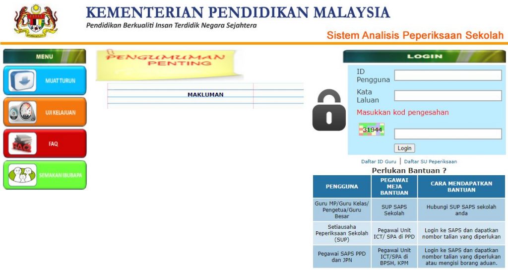 SAPS - Sistem Analisis Peperiksaan Sekolah - TCER.MY
