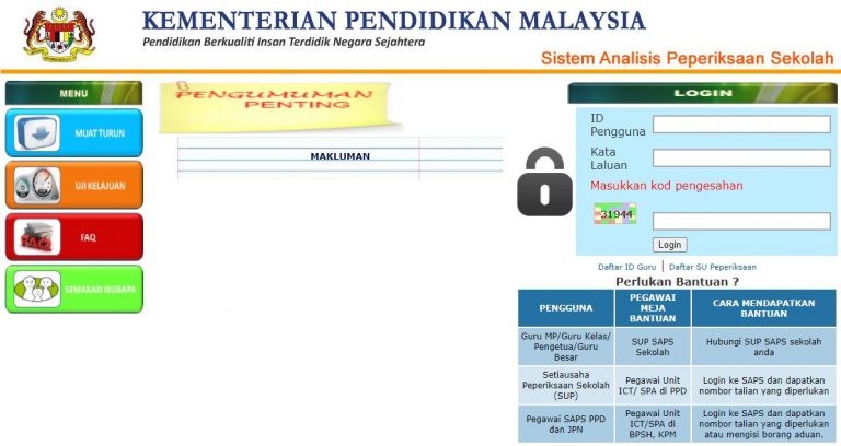 SAPS - Sistem Analisis Peperiksaan Sekolah - TCER.MY