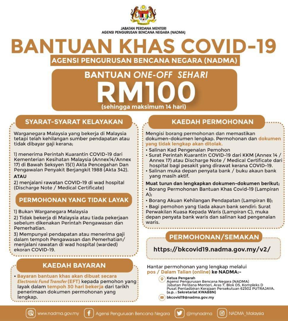 Bantuan Khas Kuarantin Covid 19 - TCER.MY
