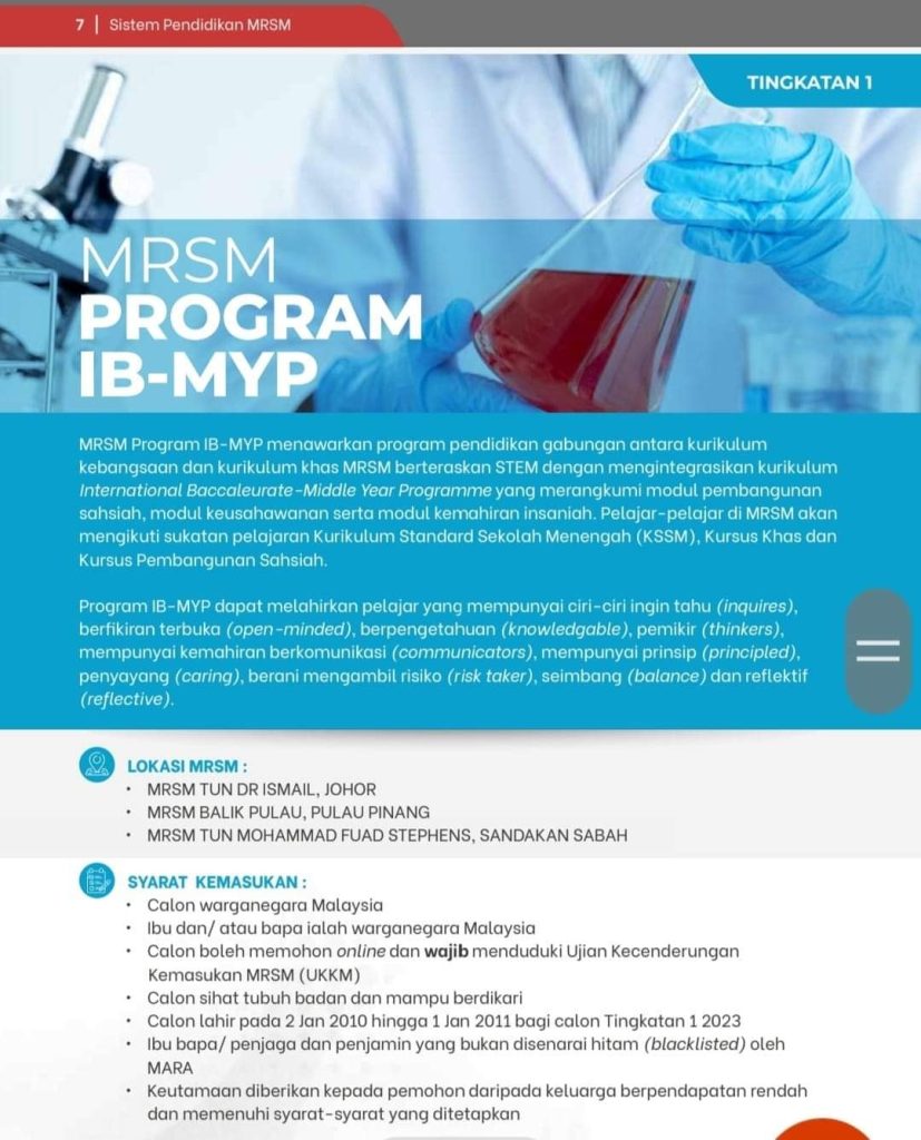 Permohonan MRSM Kemasukan Tahun 2023 Bagi Tingkatan 1 & 4 - Daftar ...