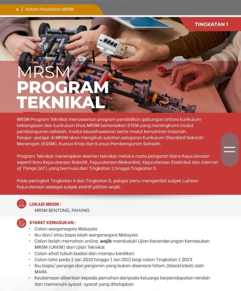 Permohonan MRSM Kemasukan Tahun 2023 Bagi Tingkatan 1 & 4 - Daftar ...