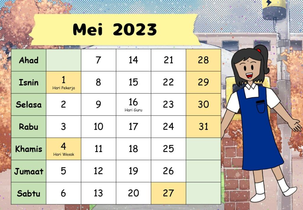 Kalendar Cikgu Tahun 2023 - TCER.MY