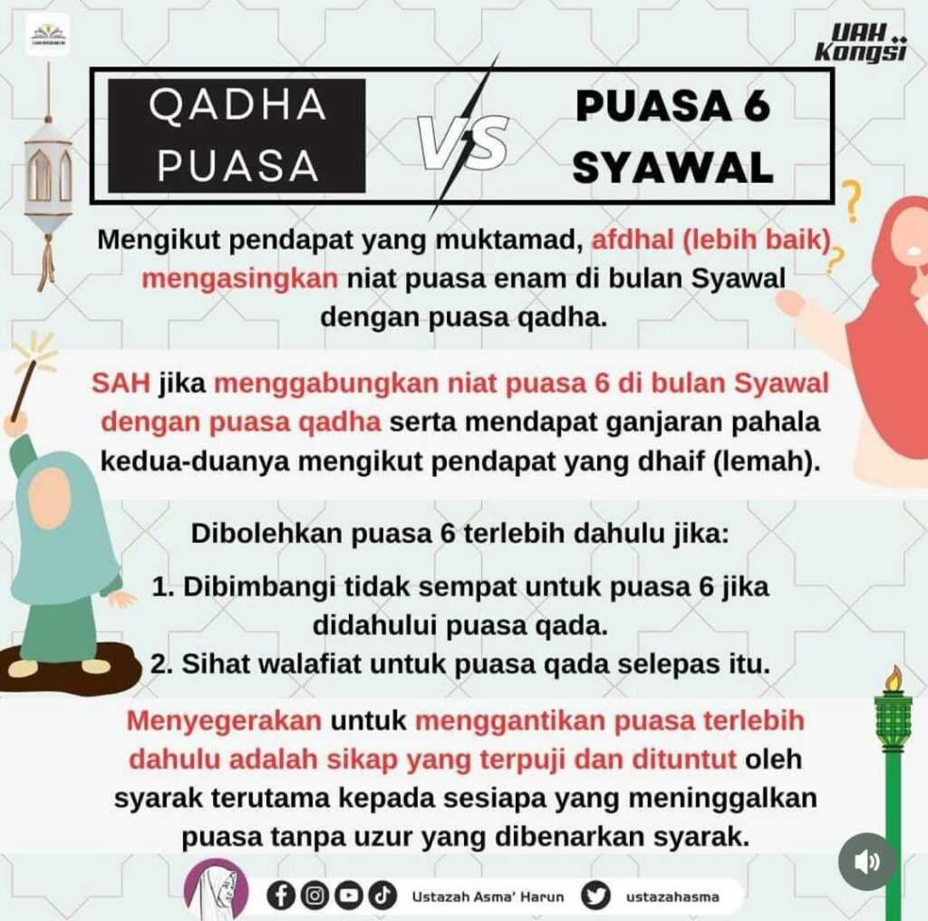 Lafaz Niat Puasa 6 Dan Puasa Ganti Di Bulan Syawal - TCER.MY