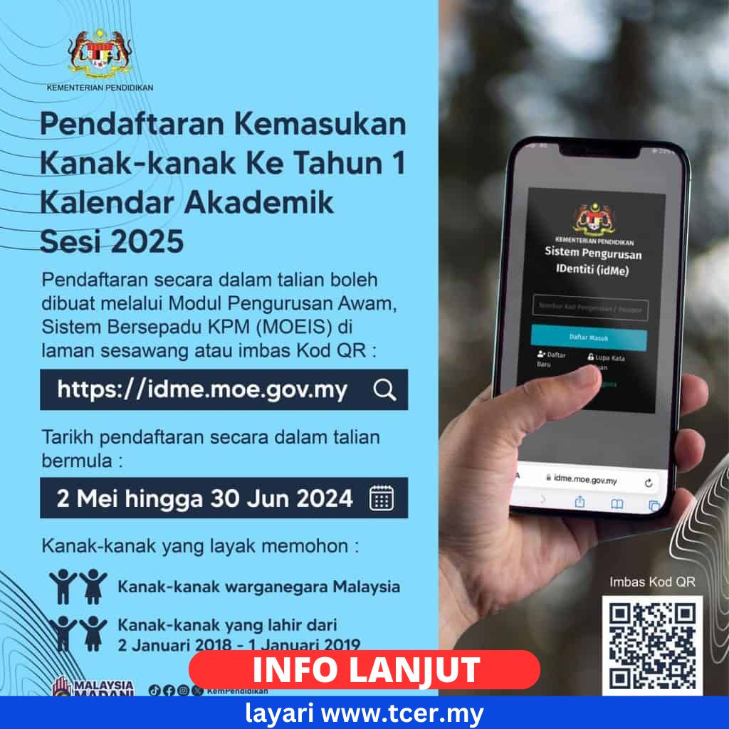 Pendaftaran Tahun 1 Sesi 2025 Sekolah KPM - TCER.MY
