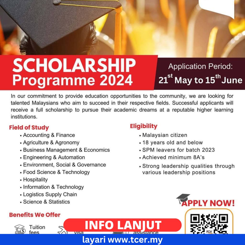 Permohonan Biasiswa FGV & Program GDL Tajaan FELDA 2024 - TCER.MY