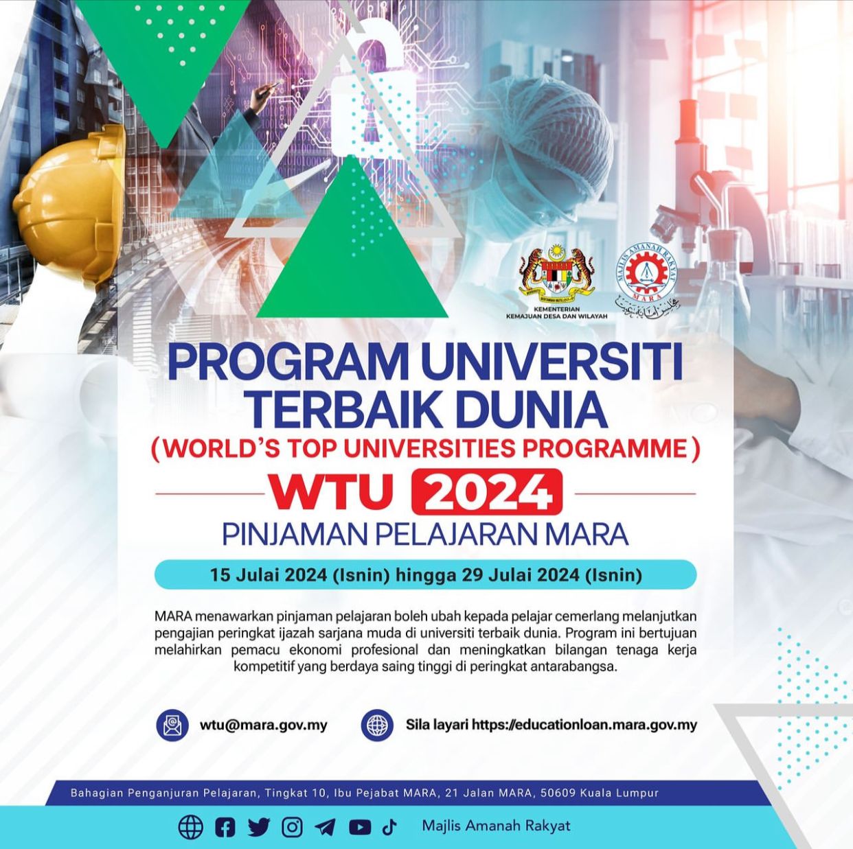 WTU 2024: Pinjaman Pelajaran MARA World’s Top Universities Programme ...