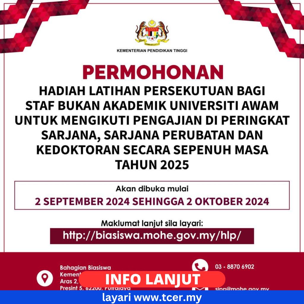 Permohonan Hadiah Latihan Persekutuan Bagi Tahun 2025 - TCER.MY