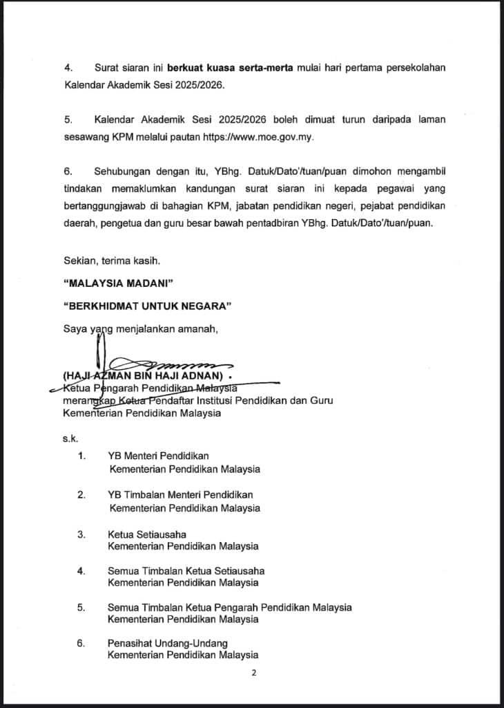 Takwim Sekolah 2025: Kalendar Akademik Sesi 2025/2026 - TCER.MY