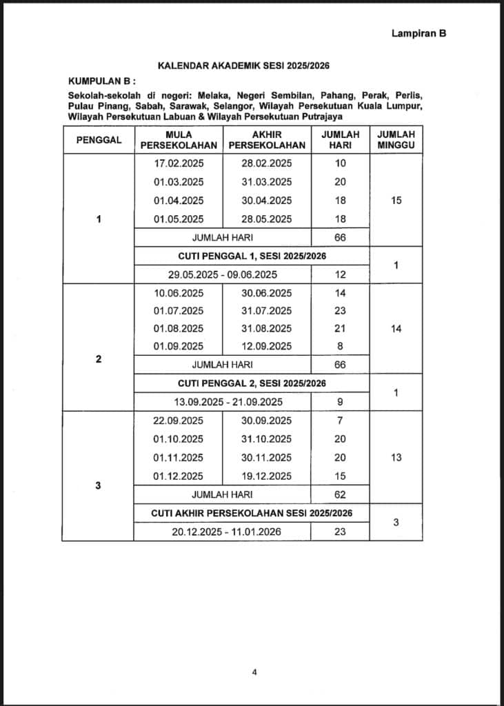 Takwim Sekolah 2025: Kalendar Akademik Sesi 2025/2026 - TCER.MY
