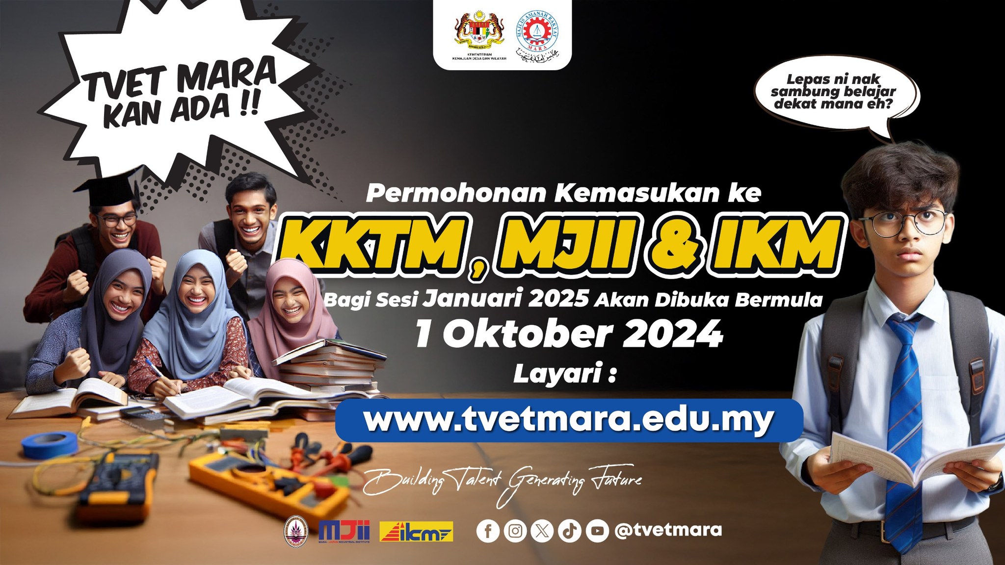 Permohonan Kemasukan KKTM, MJII & IKM Sesi Januari 2025 - TCER.MY