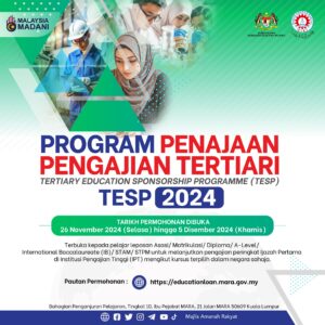 Permohonan TESP MARA 2024 Bagi Peringkat Ijazah Sarjana Muda - TCER.MY