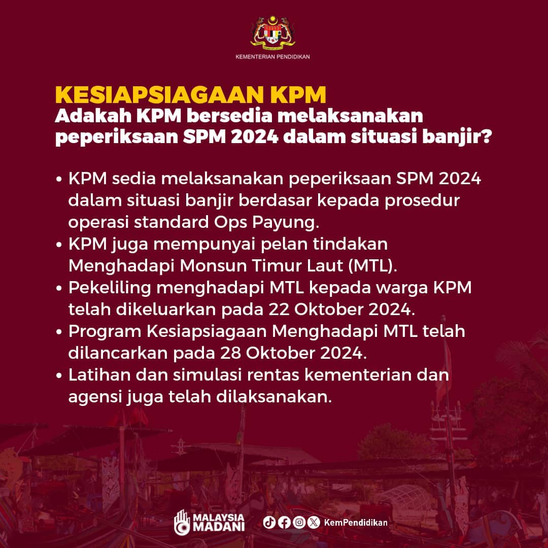 Persediaan KPM Untuk Peperiksaan SPM 2024 Dalam Situasi Banjir - TCER.MY