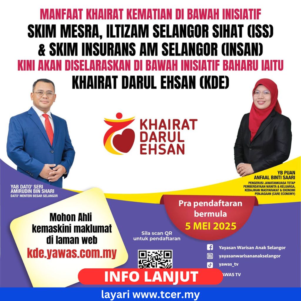 Semakan Kelayakan & Permohonan Khairat Darul Ehsan Tahun 2025 - TCER.MY