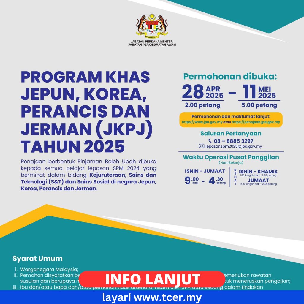 Program Khas JKPJ (Jepun, Korea, Perancis & Jerman) Tahun 2025 - TCER.MY